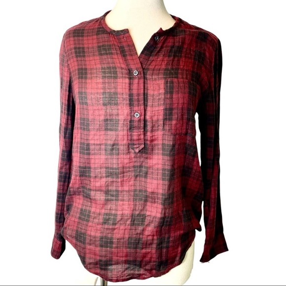 Isabel Marant | Tops | Isabel Marant Etoile Red Plaid Henley Top 38 ...